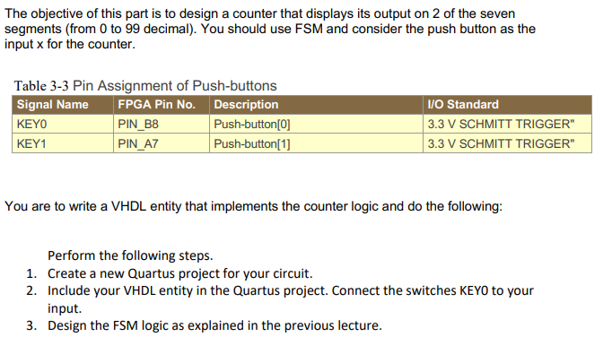 The objective of this part is to design a counter | Chegg.com