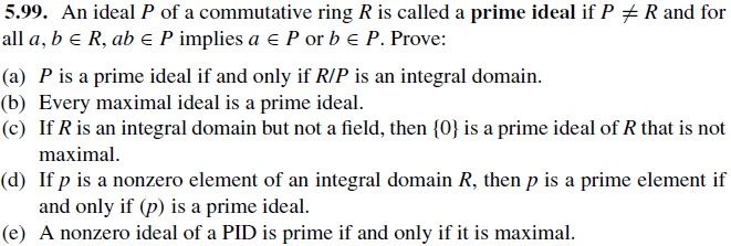 Solved 5.99. An ideal P of a commutative ring R is called a | Chegg.com