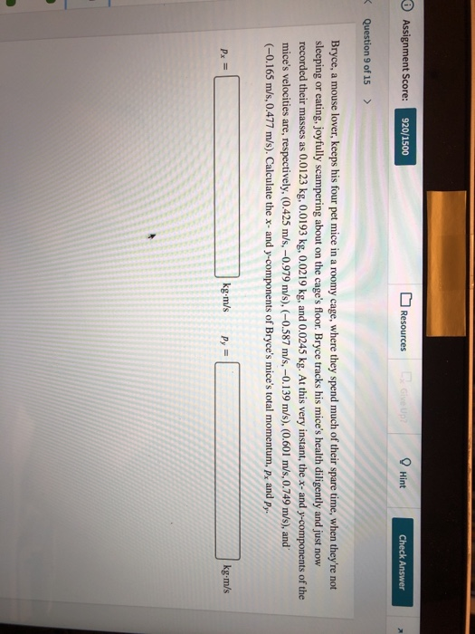 Solved Assignment Score: Resources 9 Hint 920/1500 Question | Chegg.com