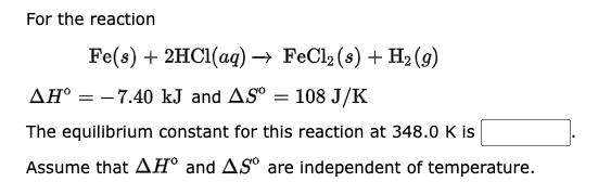 Solved For the reaction | Chegg.com