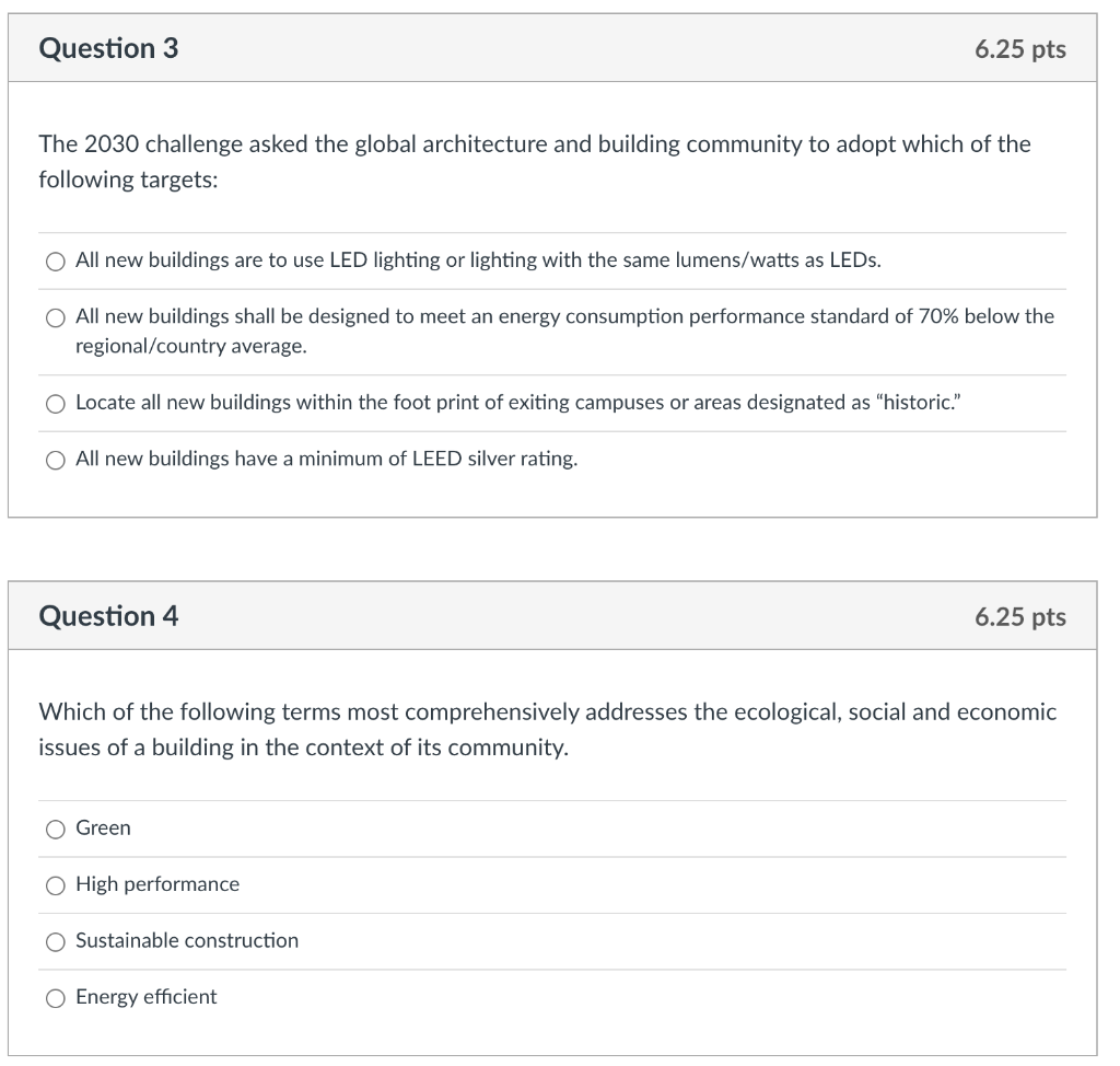 Solved The 2030 challenge asked the global architecture and | Chegg.com