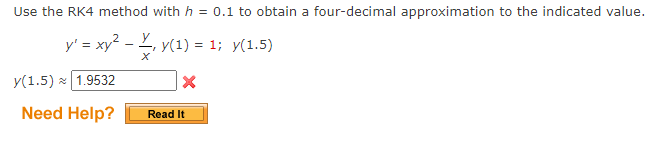 Solved Use the RK4 method withh = 0.1to obtain a | Chegg.com