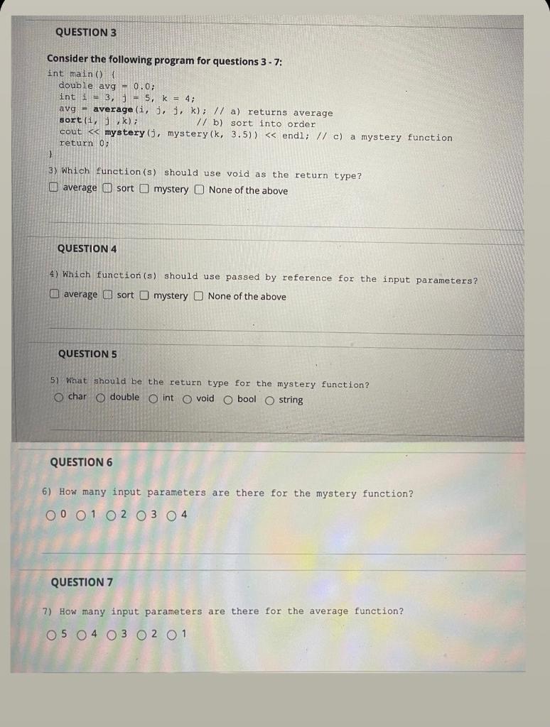 Solved QUESTION 3 Consider the following program for | Chegg.com