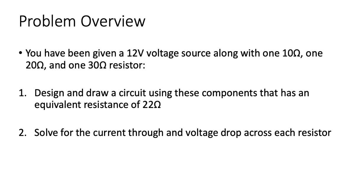 Solved Problem Overview Solve for the current through and | Chegg.com