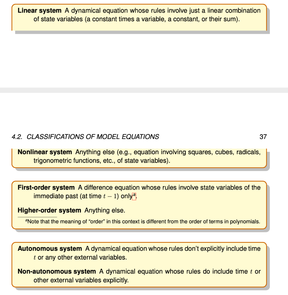Solved Linear system A dynamical equation whose rules | Chegg.com
