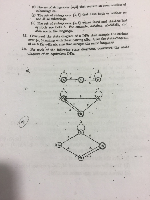 Solved for each of the following state diagrams，construct | Chegg.com