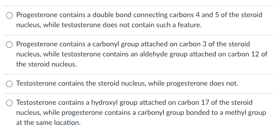 Solved The structure of two steroid hormones are given | Chegg.com