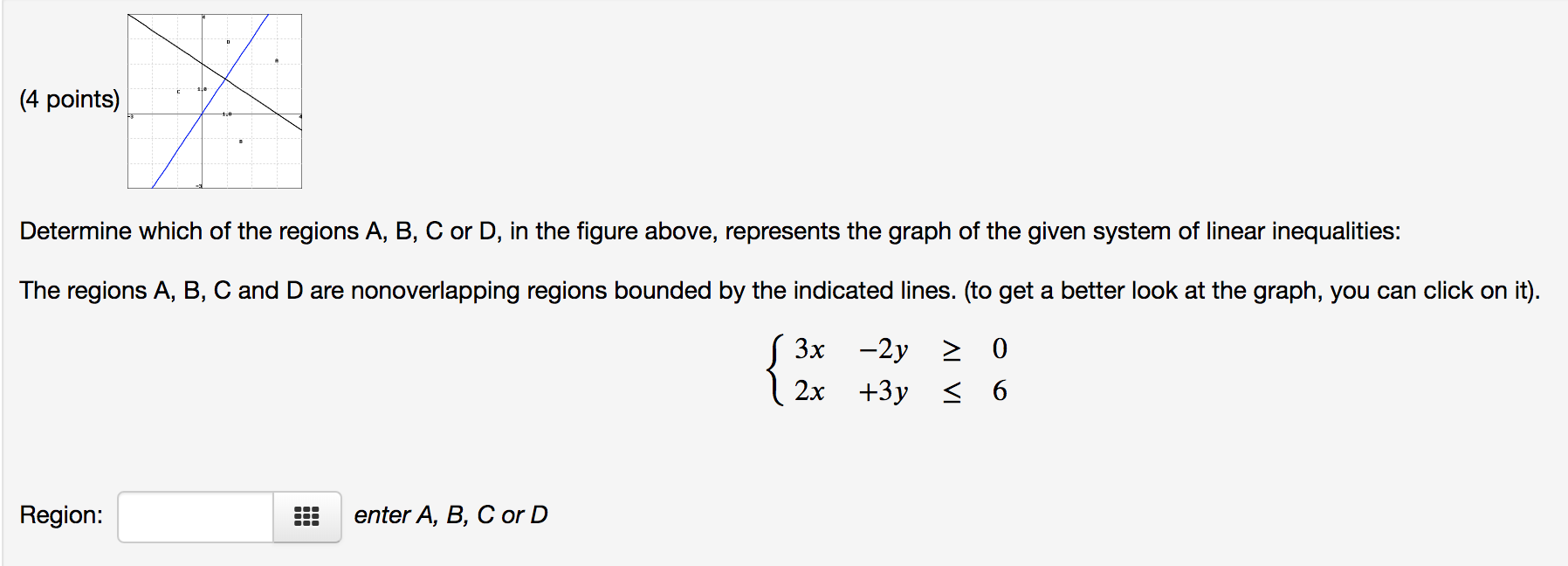 Solved (4 points) Determine which of the regions A, B, C or | Chegg.com