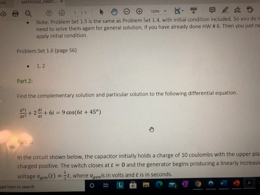 Solved ols MATH3342_HW07... * 125% 1 / 1 . Note: Problem Set | Chegg.com