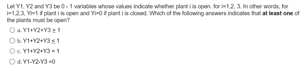 Solved Let Y1,Y2 and Y3 be 0 - 1 variables whose values | Chegg.com