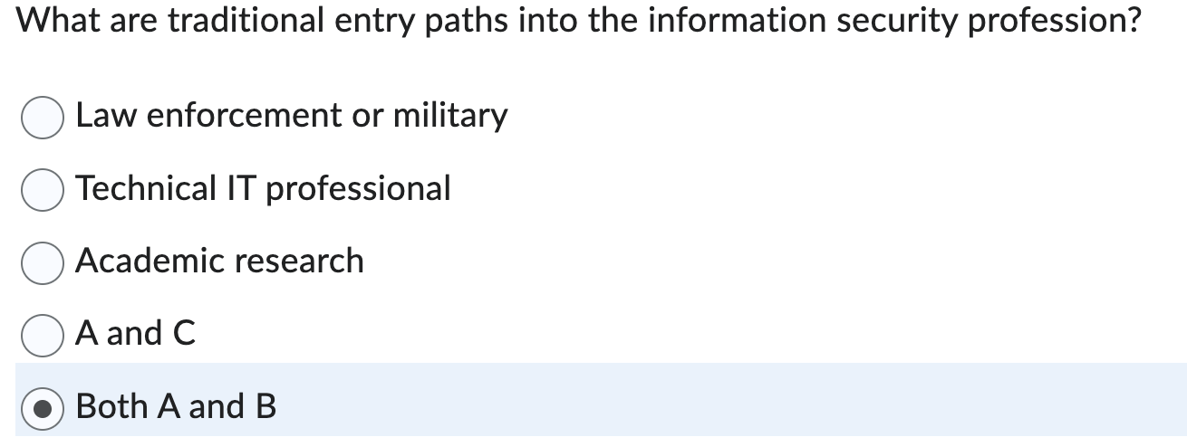 Solved What are traditional entry paths into the information | Chegg.com