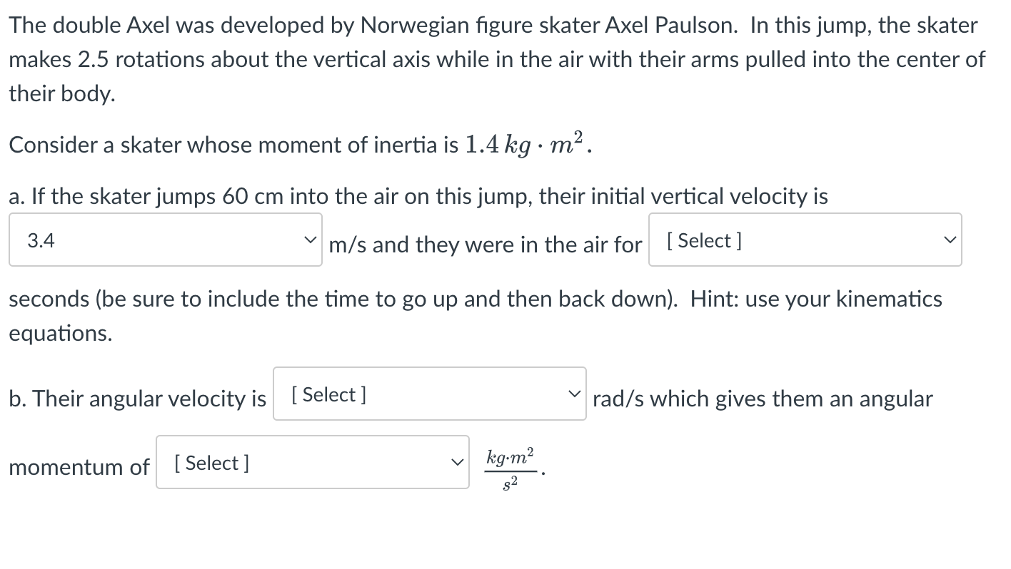 Solved The double Axel was developed by Norwegian figure | Chegg.com