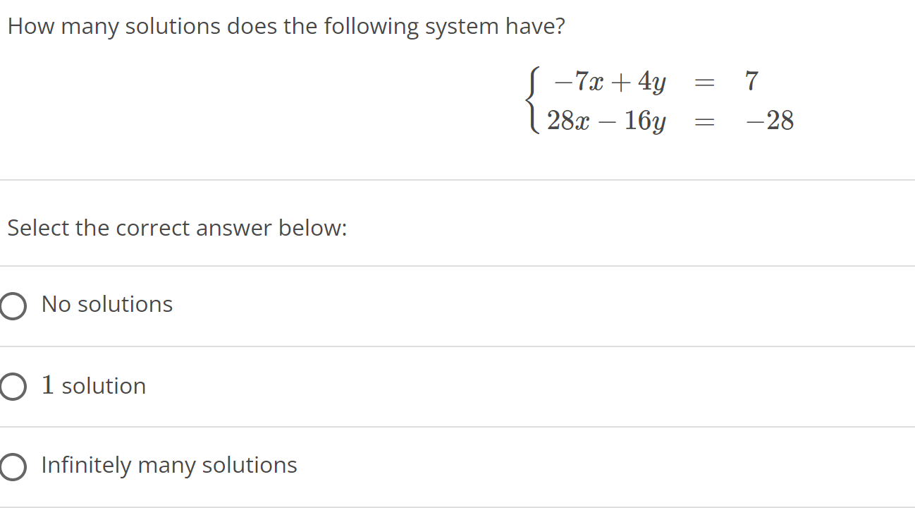 Solved How many solutions does the following system have? = | Chegg.com