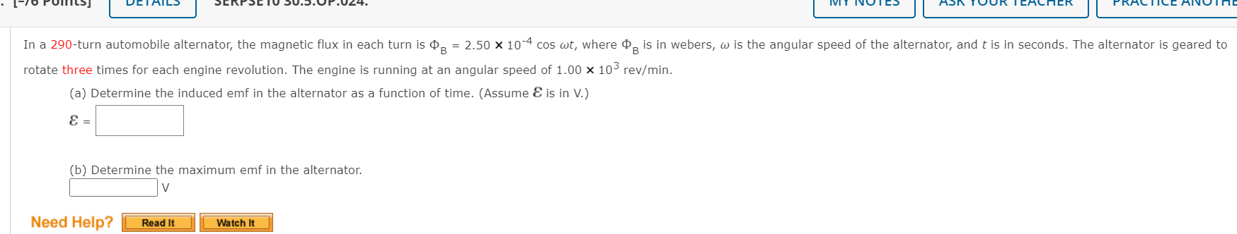 Solved In a 290-turn automobile alternator, the magnetic | Chegg.com