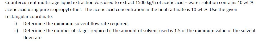 Countercurrent multistage liquid extraction was used | Chegg.com