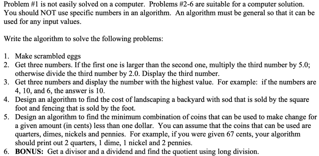 Solved Problem #1 is not easily solved on a computer. | Chegg.com