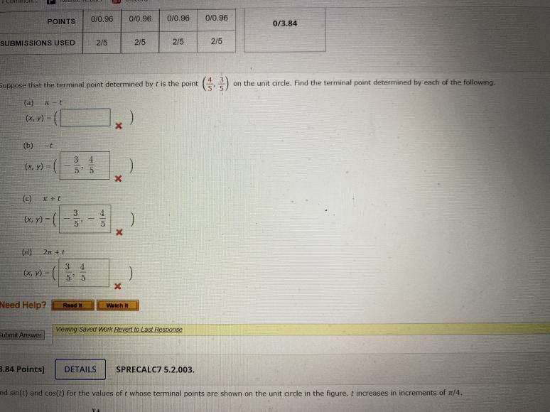 Solved Suppose that the terminal point determined by t is | Chegg.com Solved Suppose that the terminal point determined by t is | Chegg.com