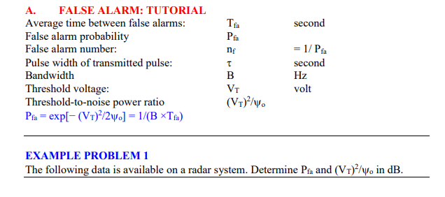 Solved second A. FALSE ALARM: TUTORIAL Average time between | Chegg.com