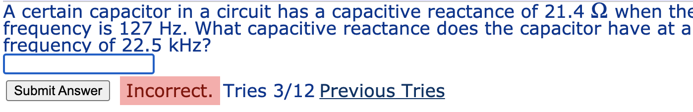 Solved A certain capacitor in a circuit has a capacitive | Chegg.com