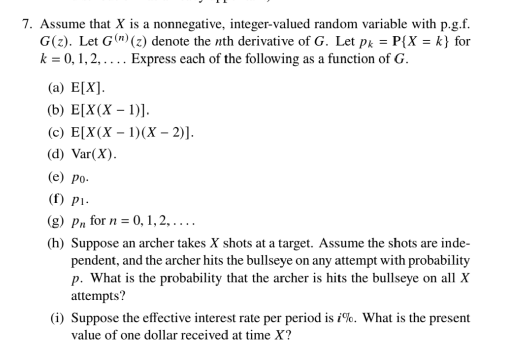 7. Assume that X is a nonnegative, integer-valued | Chegg.com