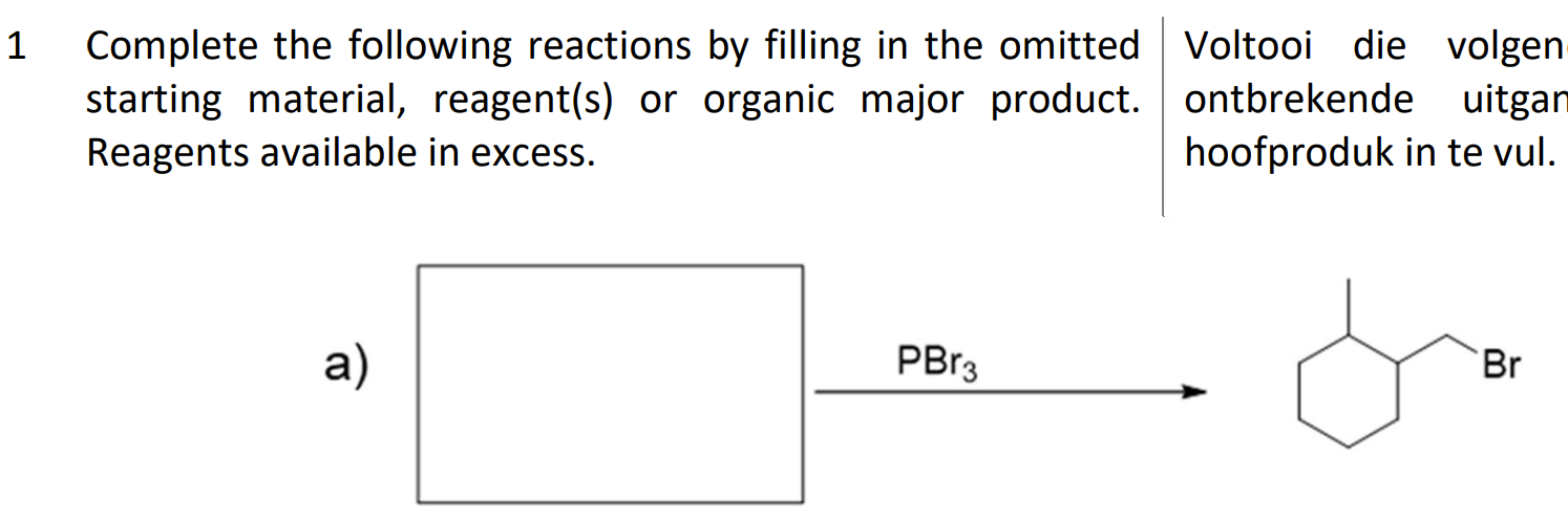 Solved 1 ﻿Complete the following reactions by filling in the | Chegg.com