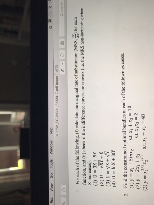 Solved For each of the following, (i) calculate the marginal | Chegg.com