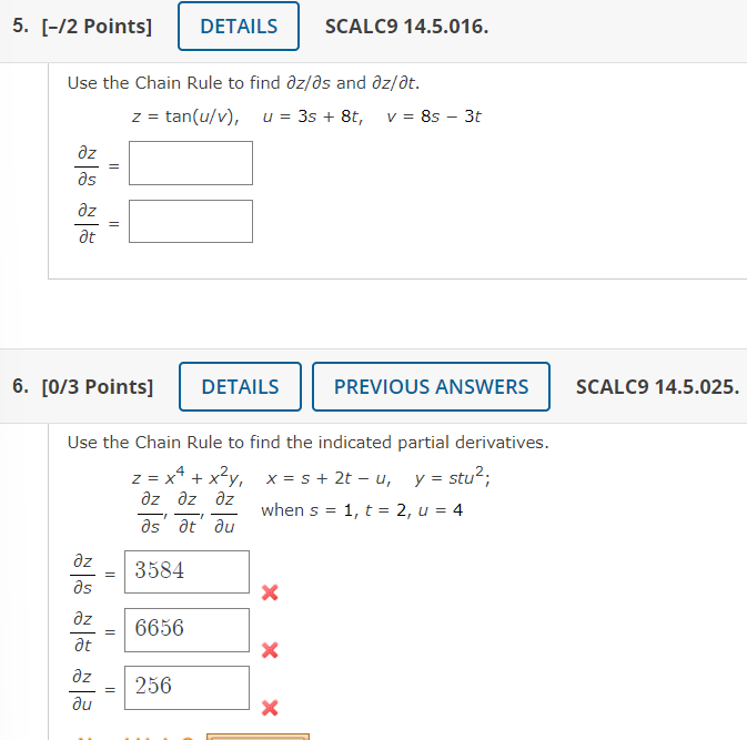 Solved Use the Chain Rule to find ∂z/∂s and ∂z/∂t. | Chegg.com