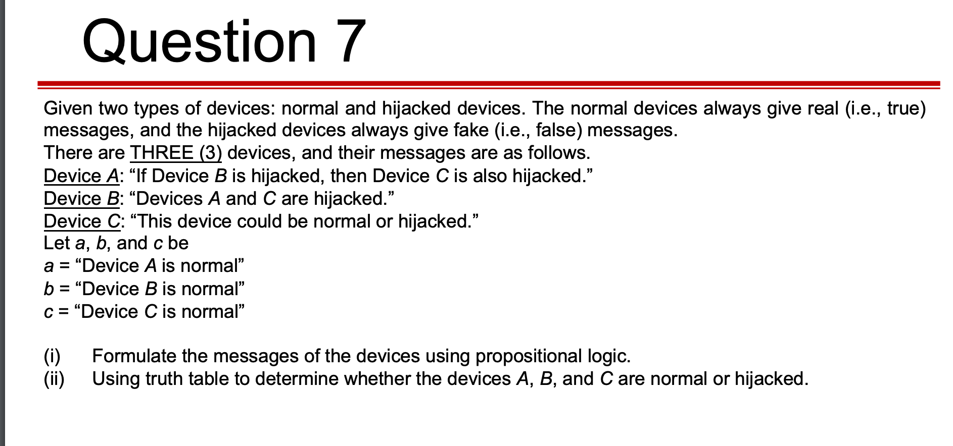 Solved Question 7 5 Given two types of devices: normal and | Chegg.com
