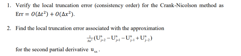 Solved 1. Verify the local truncation error (consistency | Chegg.com