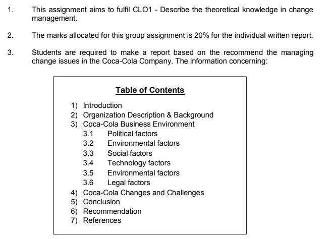 Solved 1. This assignment aims to fulfil CLO1 - Describe the | Chegg.com