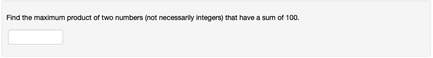 Solved Find the maximum product of two numbers (not | Chegg.com