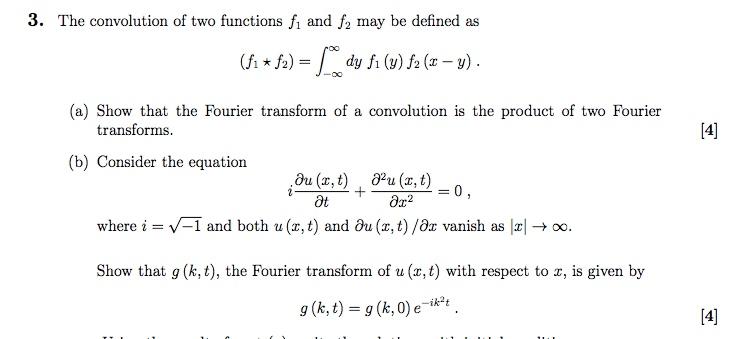 3. The convolution of two functions fi and $2 may be | Chegg.com