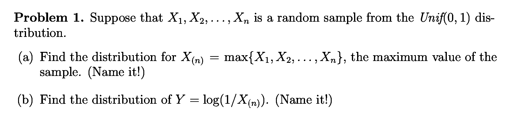 Solved Problem 1. Suppose that X1,X2,…,Xn is a random sample | Chegg.com