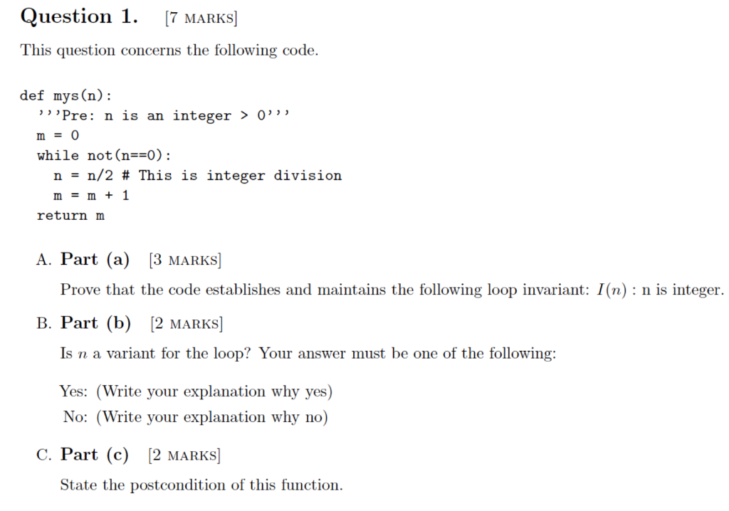 Solved Question 1. [7 MARKS] This question concerns the | Chegg.com