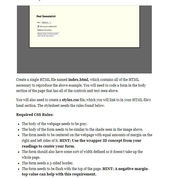 Solved Ped Sweatshirt Aese Create a single HTML file named | Chegg.com