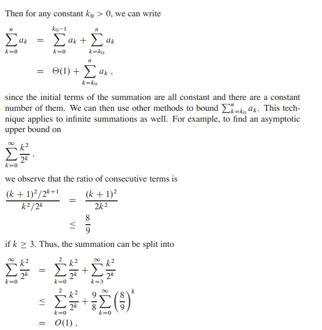 Solved Splitting summations One way to obtain bounds on a | Chegg.com