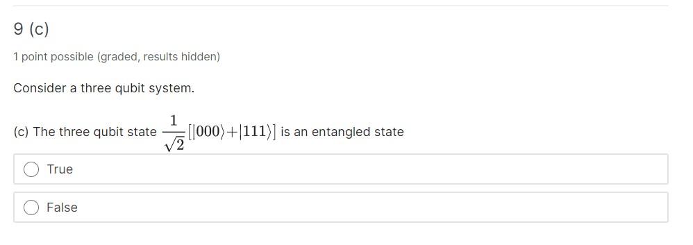 Solved 9 (c) 1 point possible (graded, results hidden) | Chegg.com