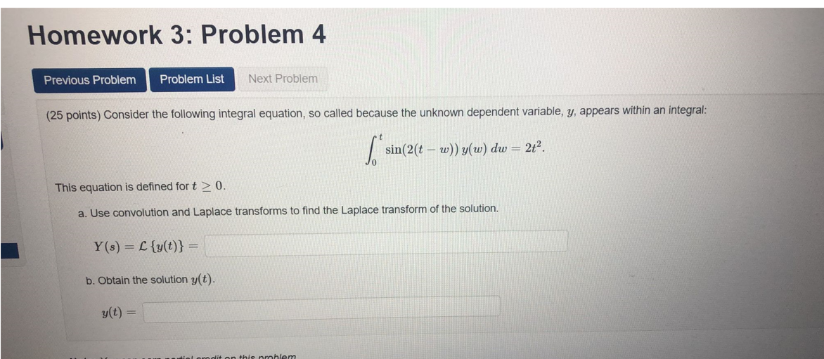 Solved Homework 3 Problem 4 Previous Problem Problem List 4286