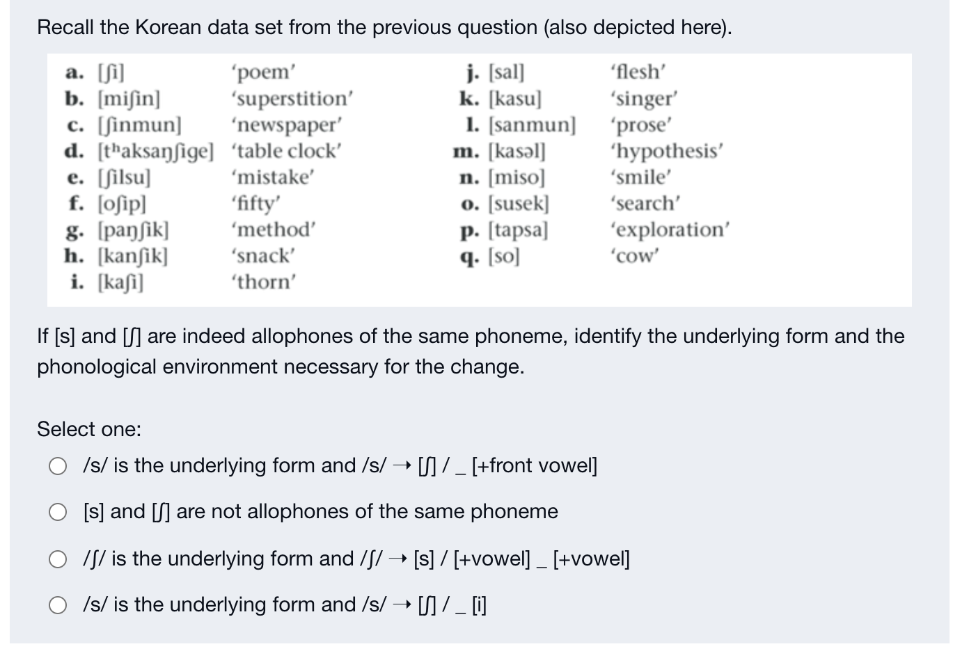 Recall the Korean data set from the previous question | Chegg.com