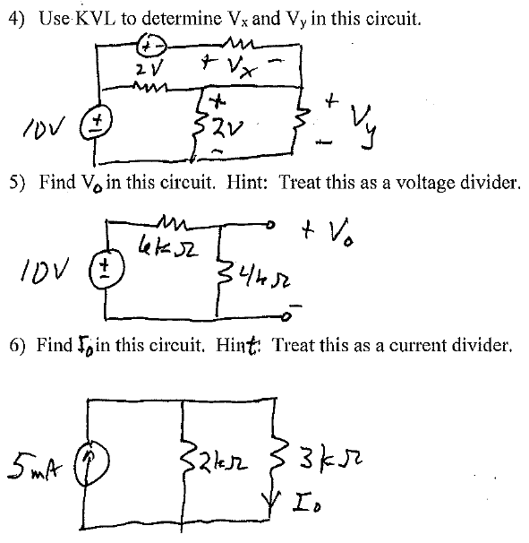 Solved 4) Use KVL to determine Vx and Vy in this circuit. | Chegg.com