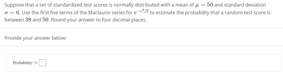 Solved Suppose that a set of standardized test scores is | Chegg.com