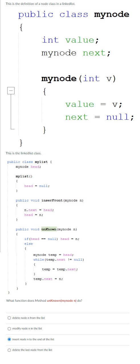 Solved This is the definition of a node class in a | Chegg.com