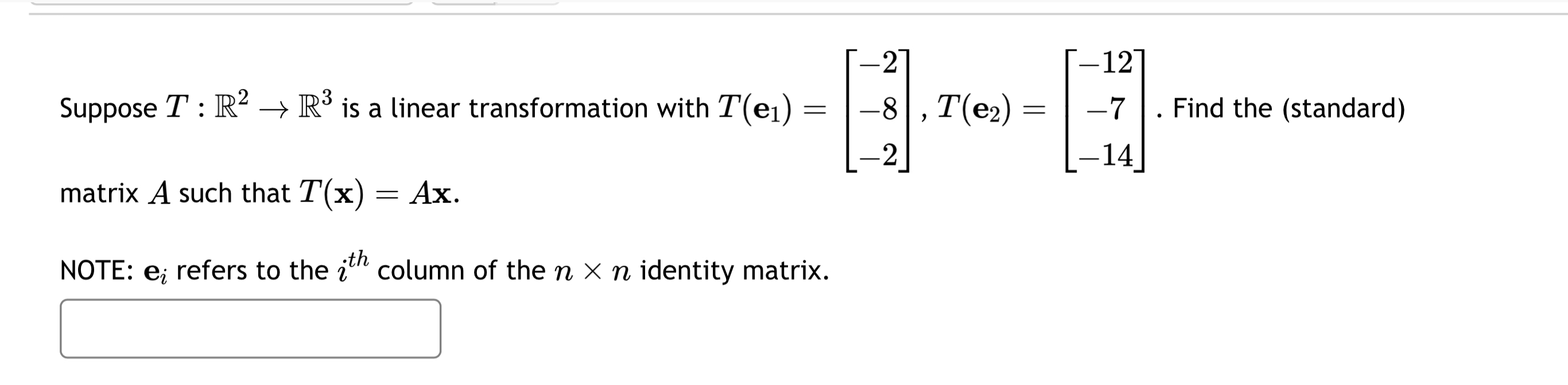 Solved Suppose T:R2→R3 is a linear transformation with | Chegg.com
