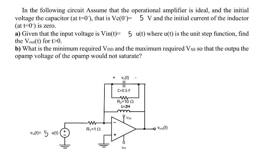 Solved In the following circuit Assume that the operational | Chegg.com