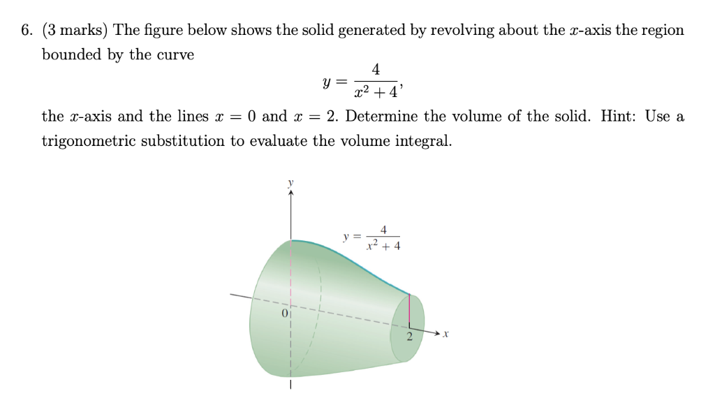 Solved The figure below shows the solid generated by | Chegg.com