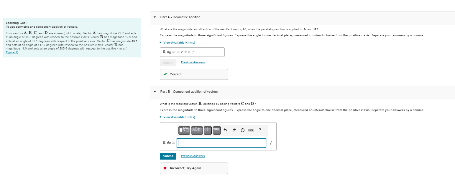 Solved Learning Goal: Part C - ﻿Addition of more than two | Chegg.com
