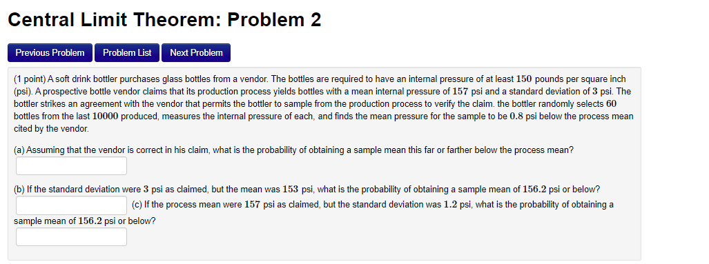Solved Central Limit Theorem: Problem 2 Previous Problem | Chegg.com