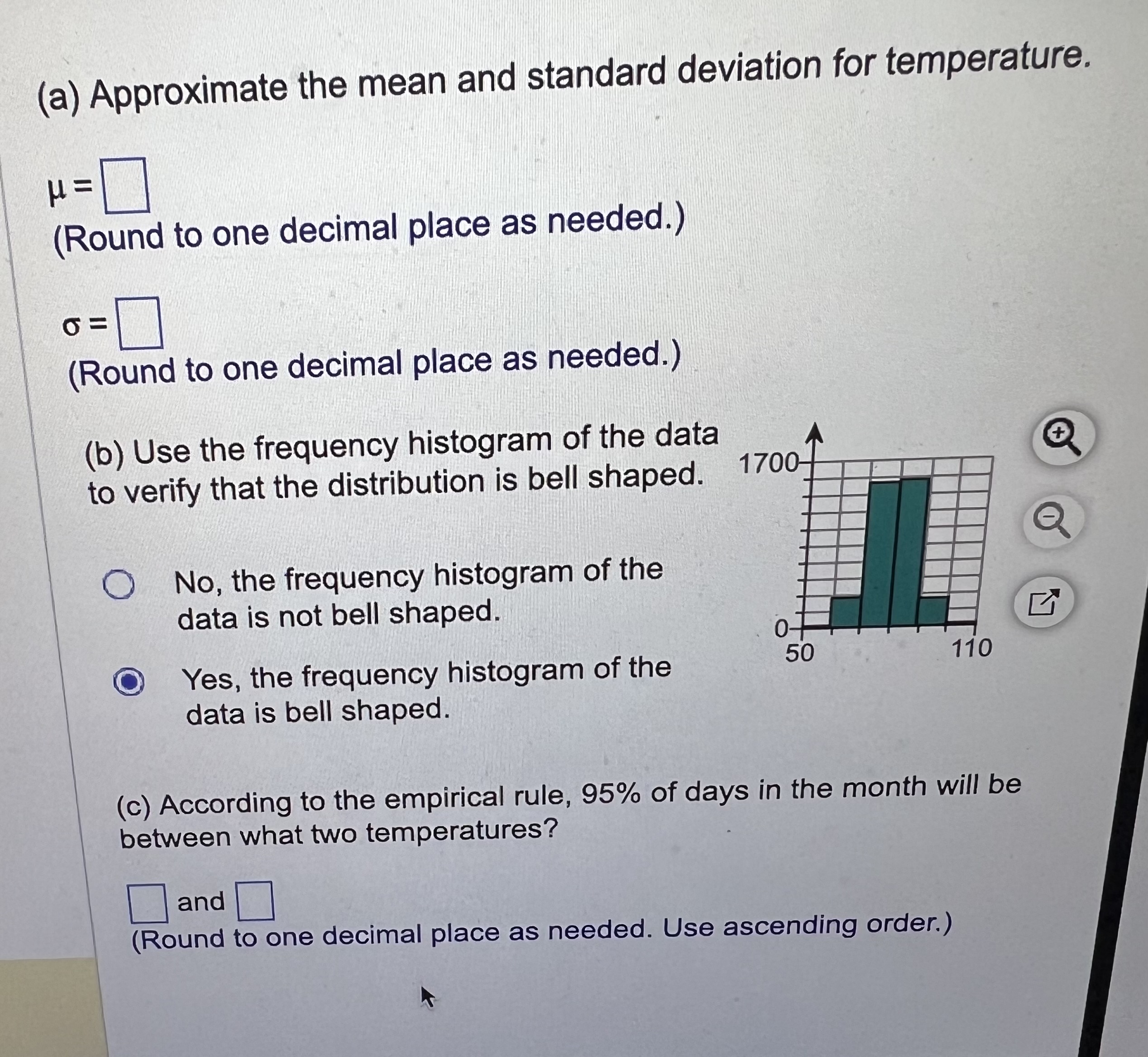 Solved The following data represent the high-temperature | Chegg.com
