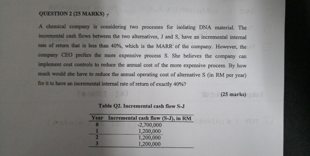 Solved QUESTION 2 (25 MARKS) A chemical company is | Chegg.com