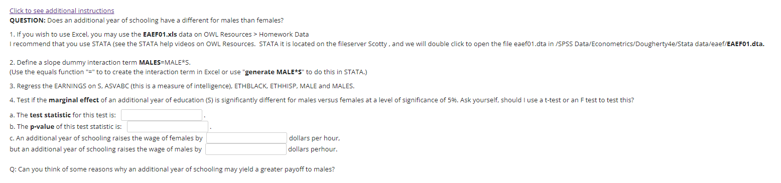 Click To See Additional Instructions Question Does 